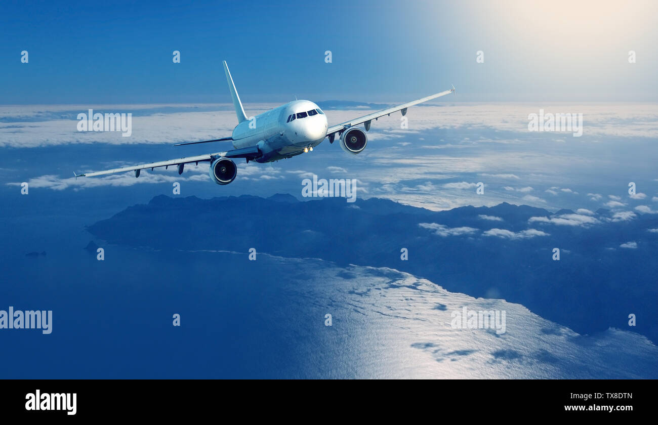 Airplane taking off - Travel by air transport Stock Photo - Alamy