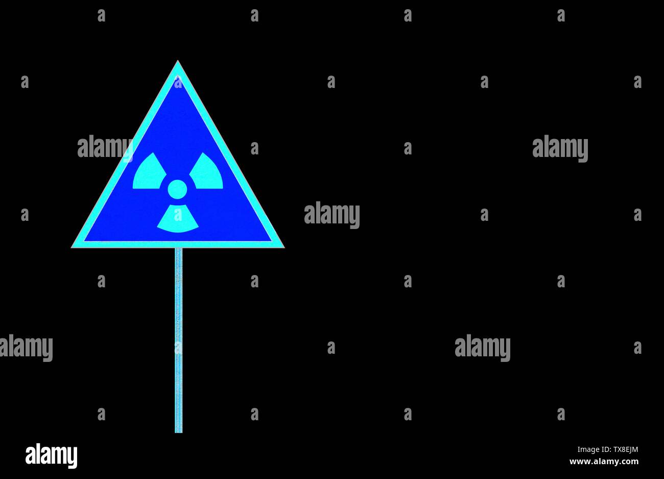 Yellow triangle sign with an international Radioactive Symbol isolated ...