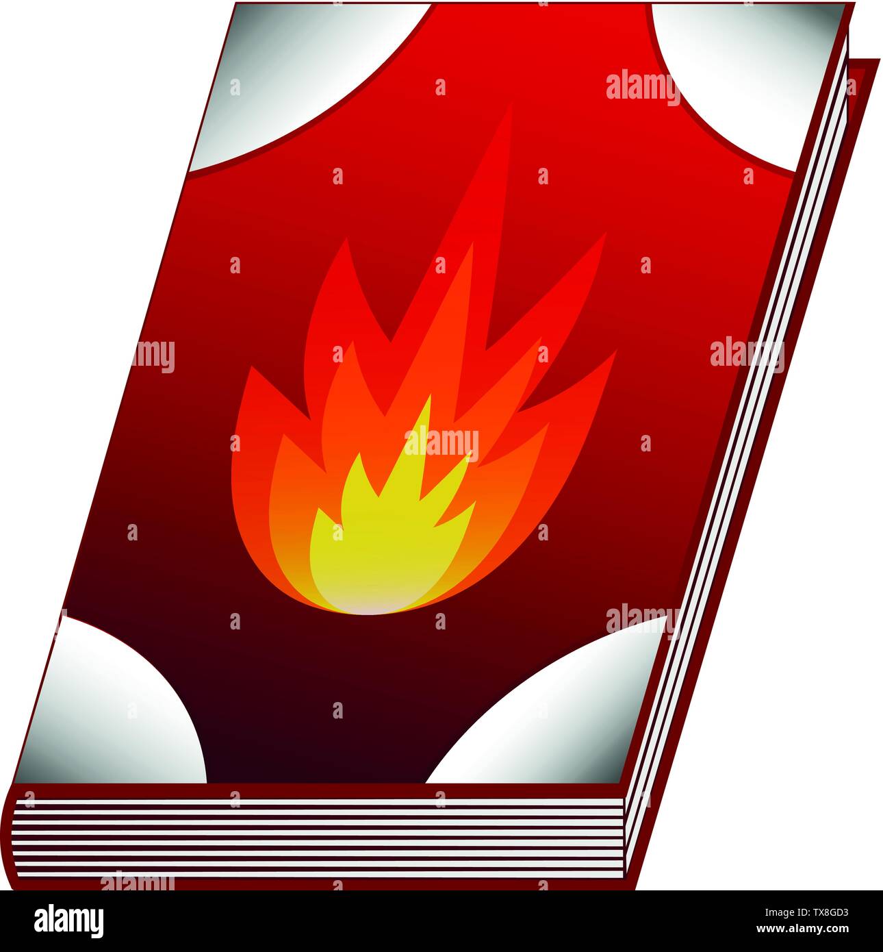 Spell book of fire element isolated on white background. Vector ...