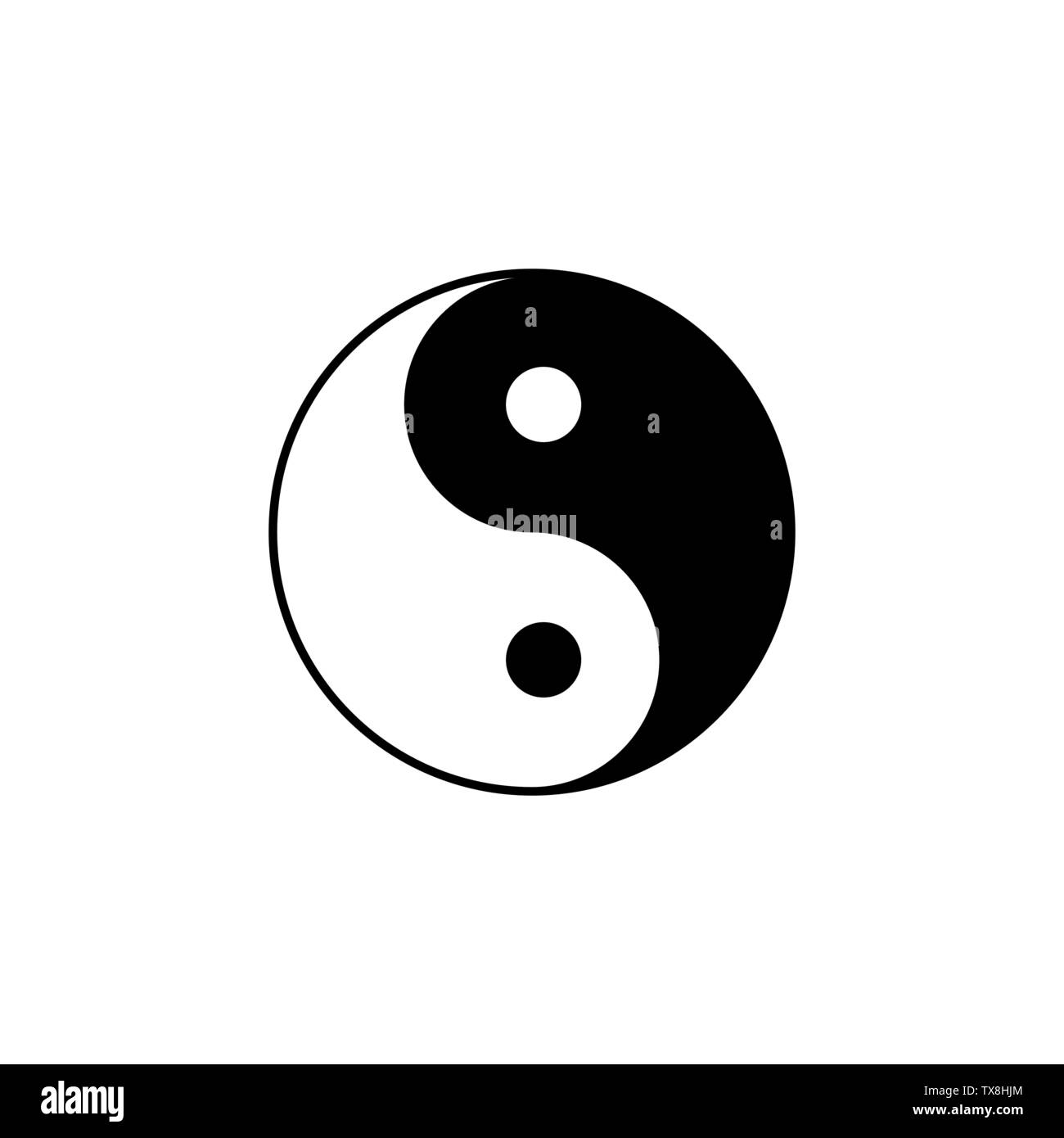 Vector illustration, flat design. Yin Yang icon Stock Vector Image ...