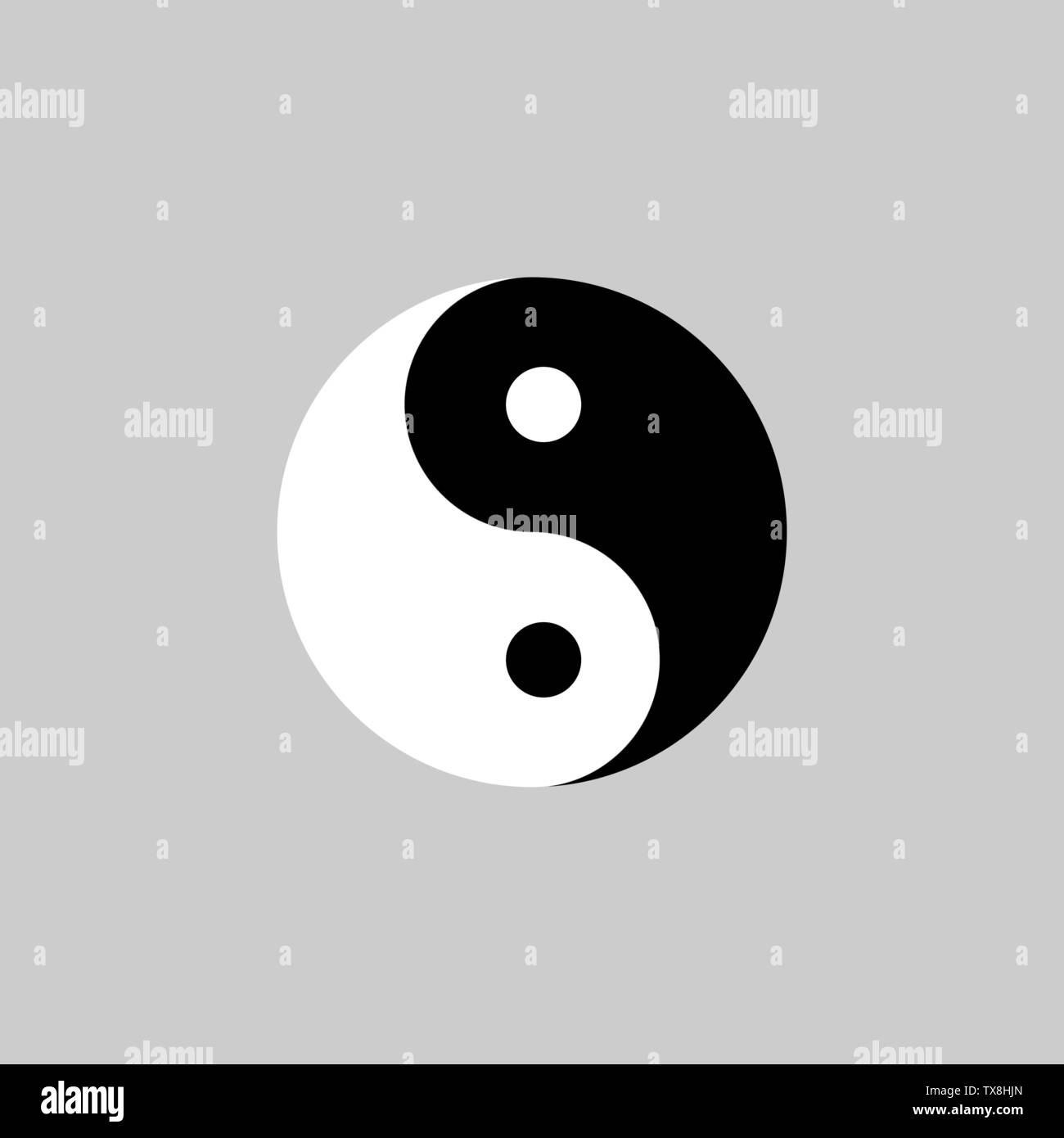 Vector illustration, flat design. Yin Yang icon Stock Vector Image ...