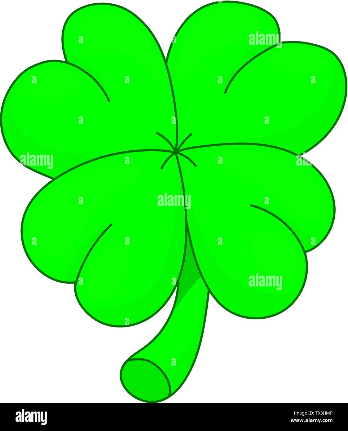 St. Patrick's Holidays Four Leaf Clover. Lucky Symbol and Irish Mascot ...