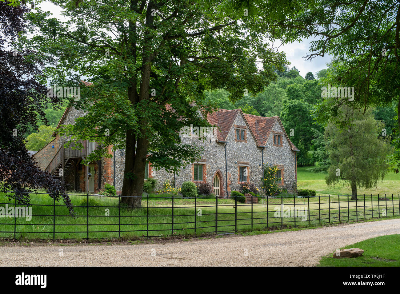 Flint Stone House in the grounds of Stonor park, Oxfordshire, England ...