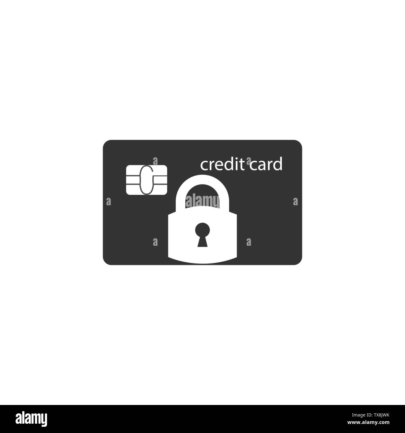 Secure credit card icon. Vector illustration, flat Stock Vector Image ...