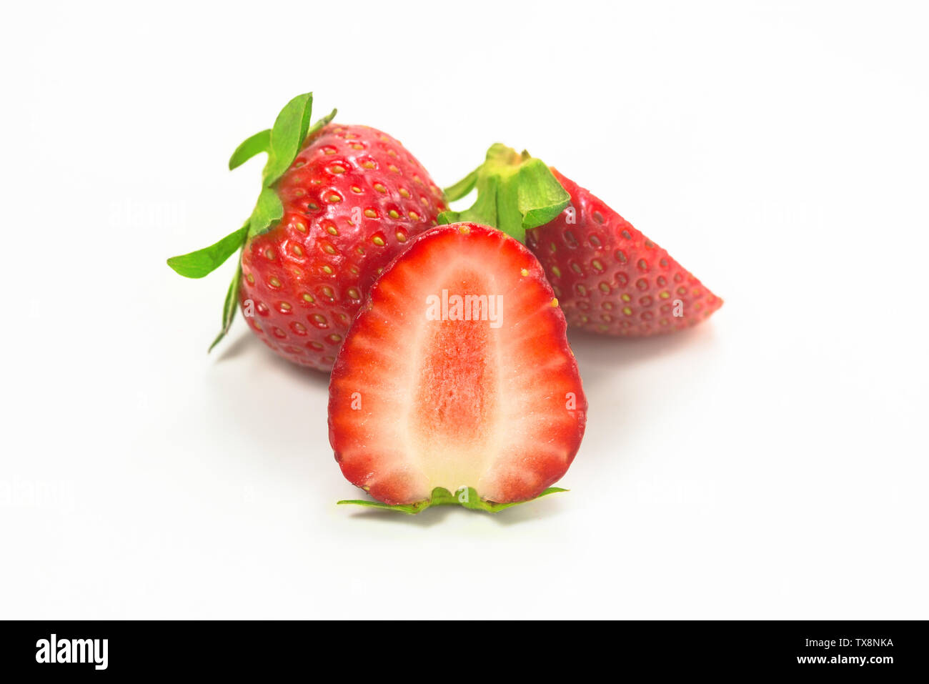 Cross section of a strawberry Cut Out Stock Images & Pictures - Alamy