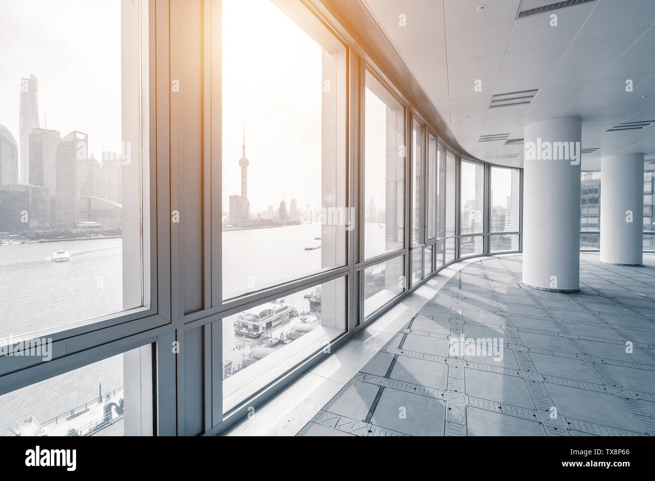 Modern building interior view window Stock Photo - Alamy