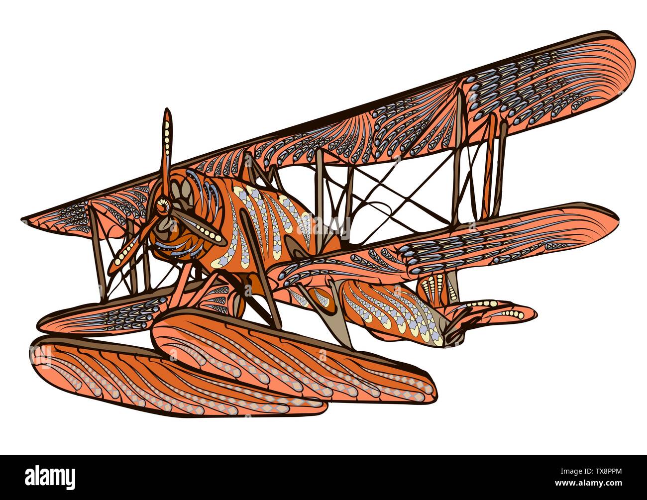 ethnic water plane isolated on white background. 10 EPS Stock Vector ...