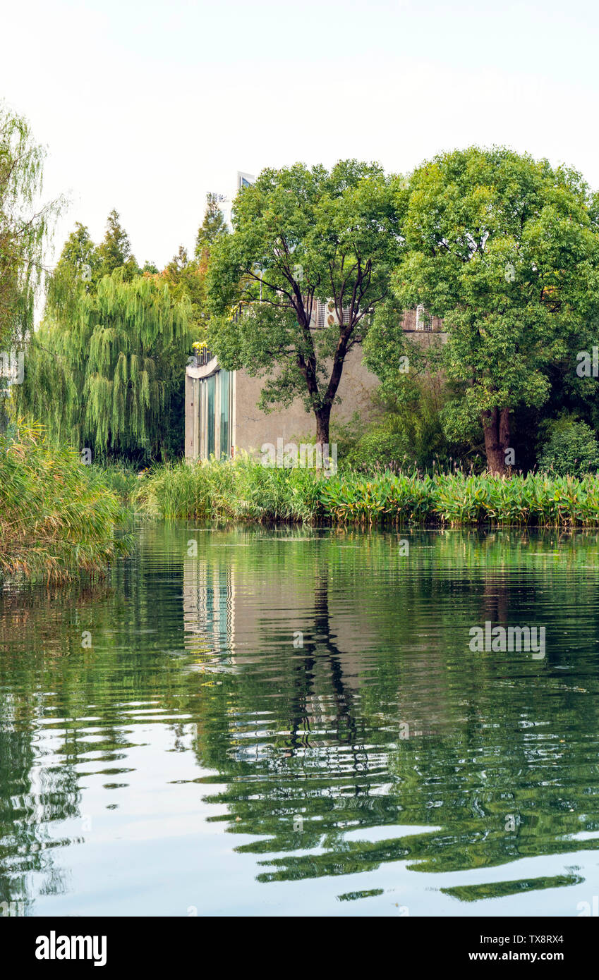 Five scattered house building Stock Photo - Alamy