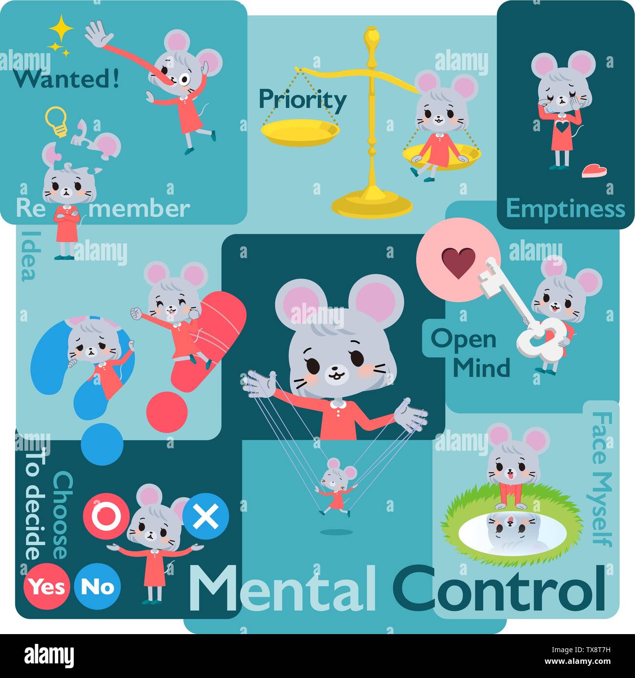 A set of mouse girl who control emotions.A variety of image ...