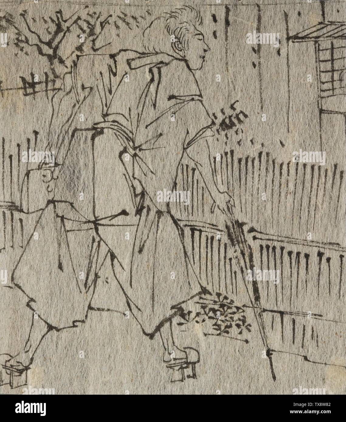 Late 19th century drawings ink on paper sheet hi-res stock photography ...