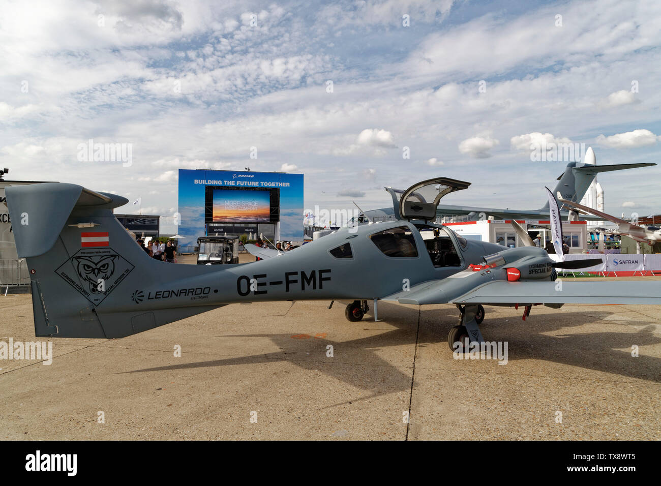 Paris-Le Bourget, France. 23rd June, 2019. Display of the Leonardo ...