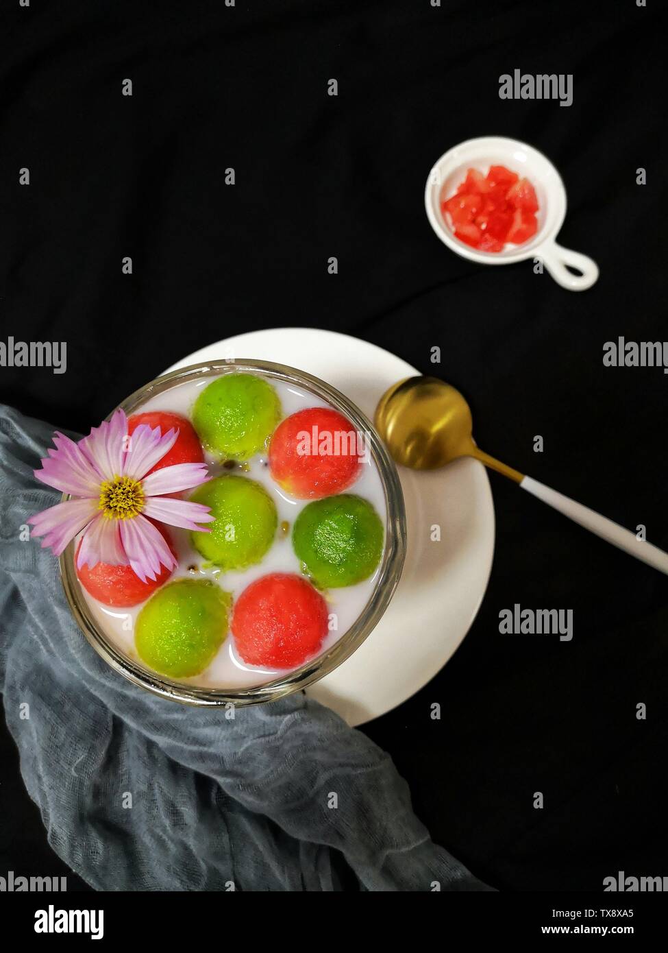 Homemade fruit taro round Stock Photo - Alamy