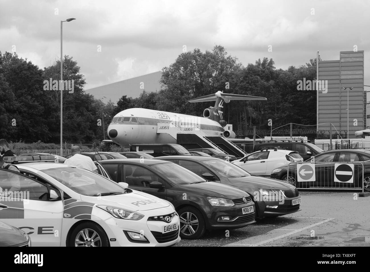 Manchester aviation runway visitor park Stock Photo - Alamy