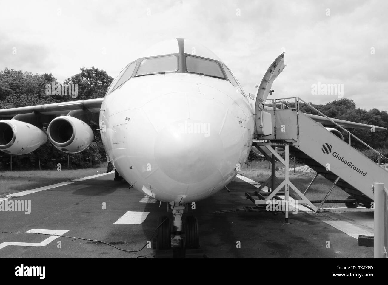 Manchester aviation runway visitor park Stock Photo - Alamy