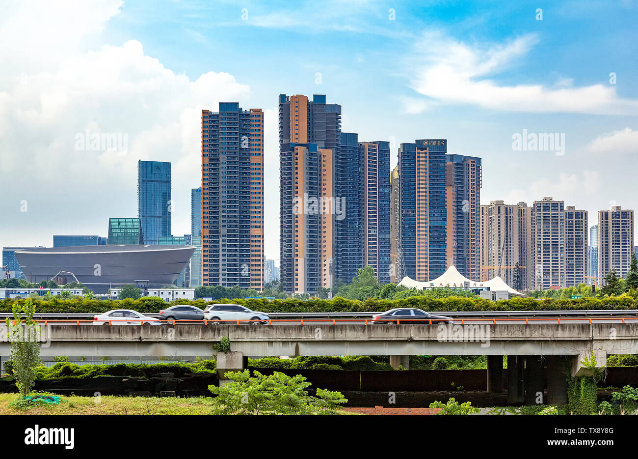 high-rise building and high speed Stock Photo - Alamy