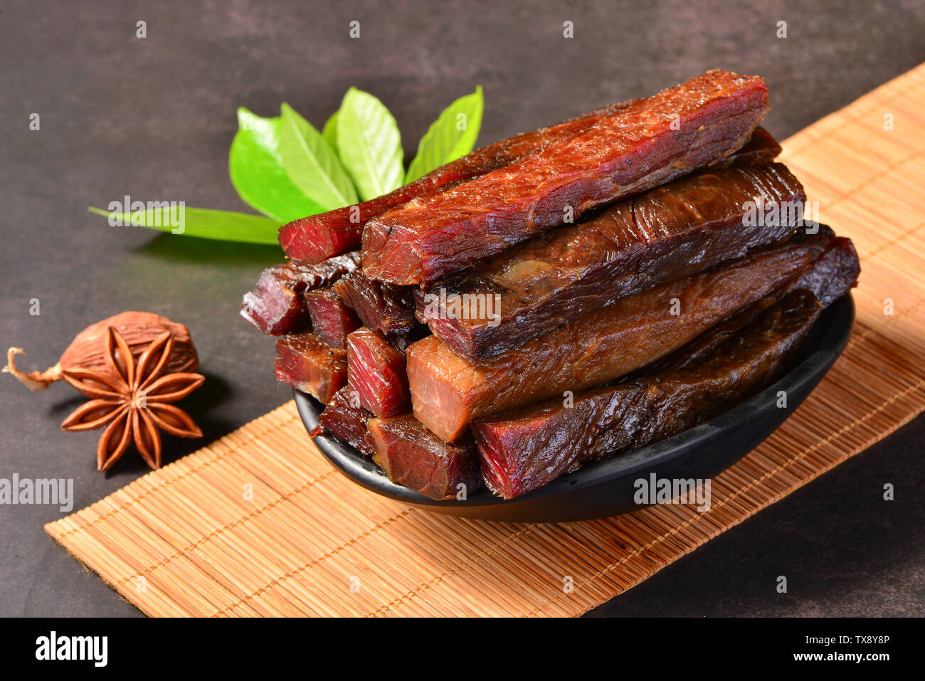 Air-dried hand-torn beef HD picture Stock Photo - Alamy