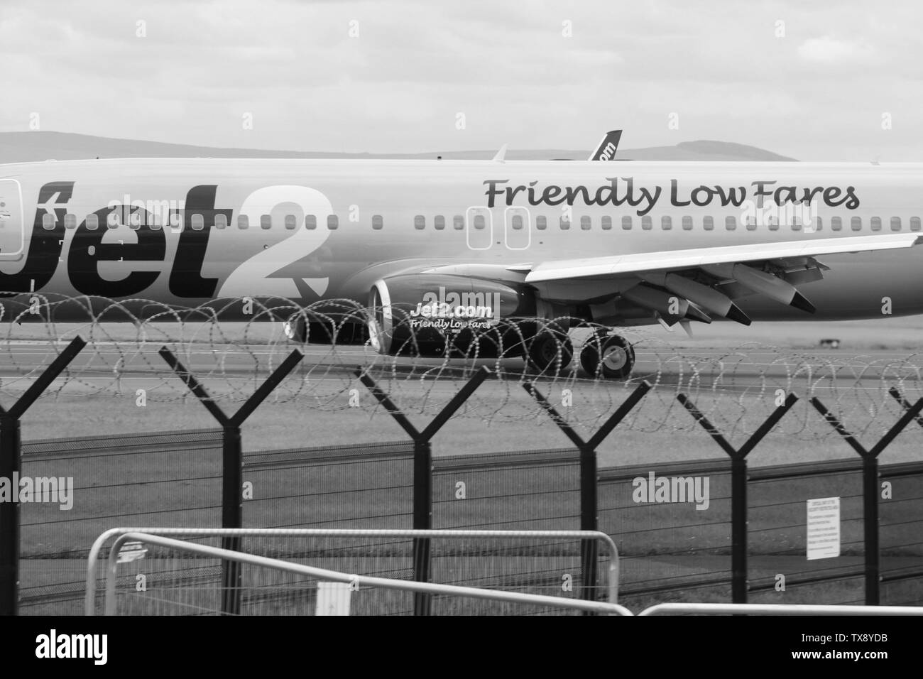Manchester aviation runway visitor park Stock Photo - Alamy