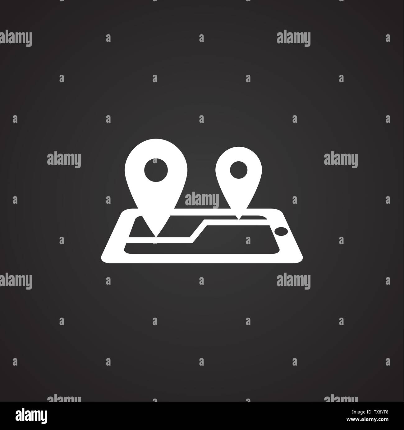 Geolocation related icon on background for graphic and web design ...