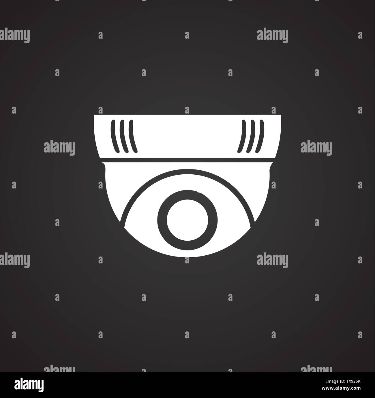 CCTV related icon on background for graphic and web design. Simple ...
