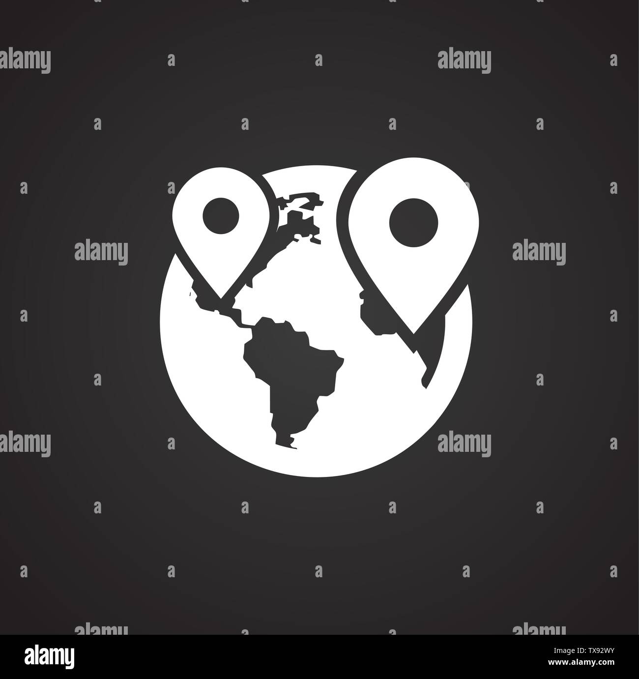 Geolocation related icon on background for graphic and web design ...