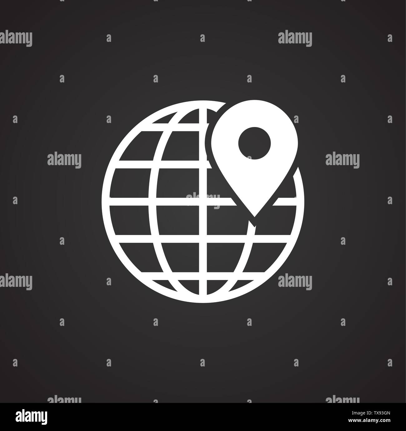 Geolocation related icon on background for graphic and web design ...