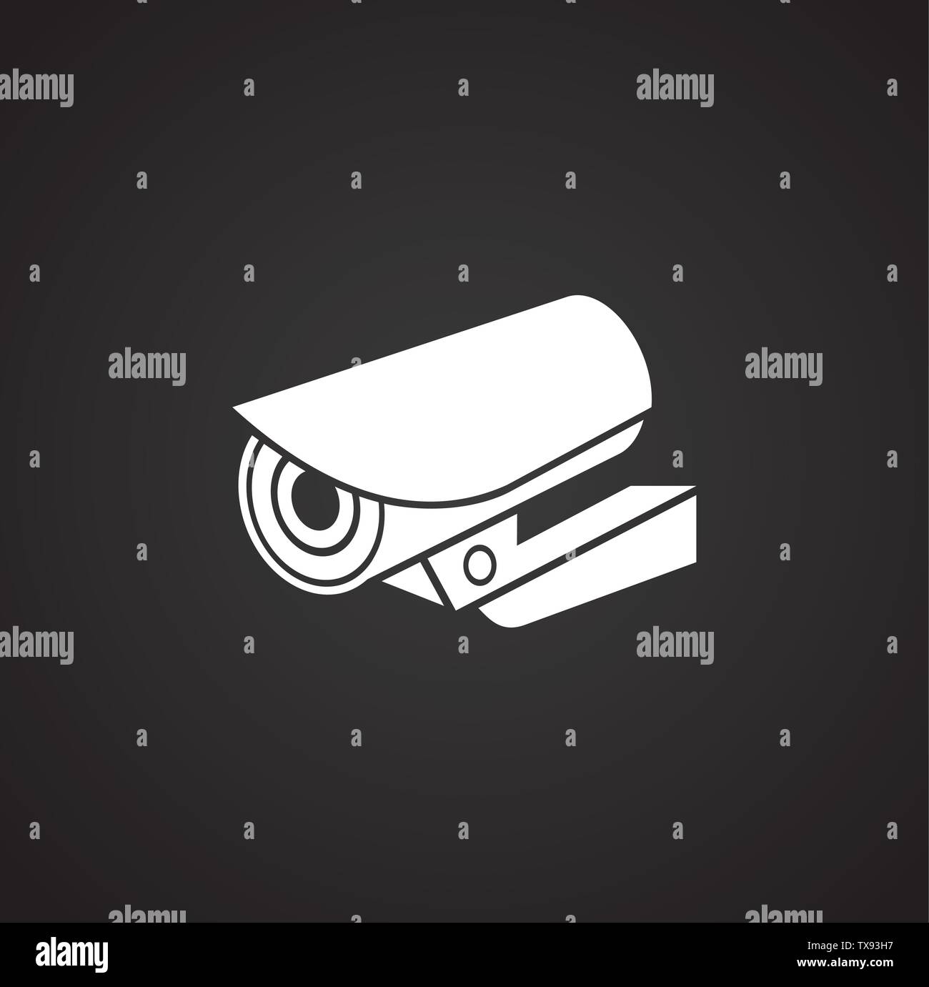 CCTV related icon on background for graphic and web design. Simple ...