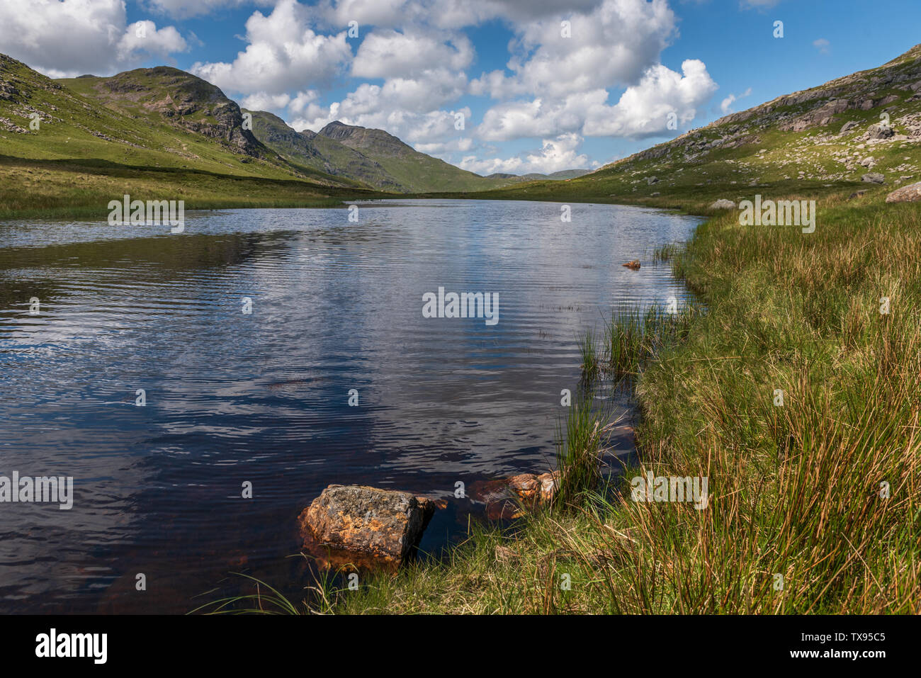 Red Tarn in The lake District Southern fells Stock Photo - Alamy