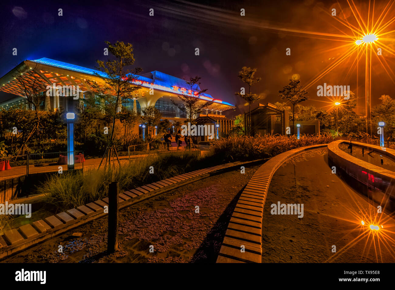Night view, reflection Stock Photo - Alamy