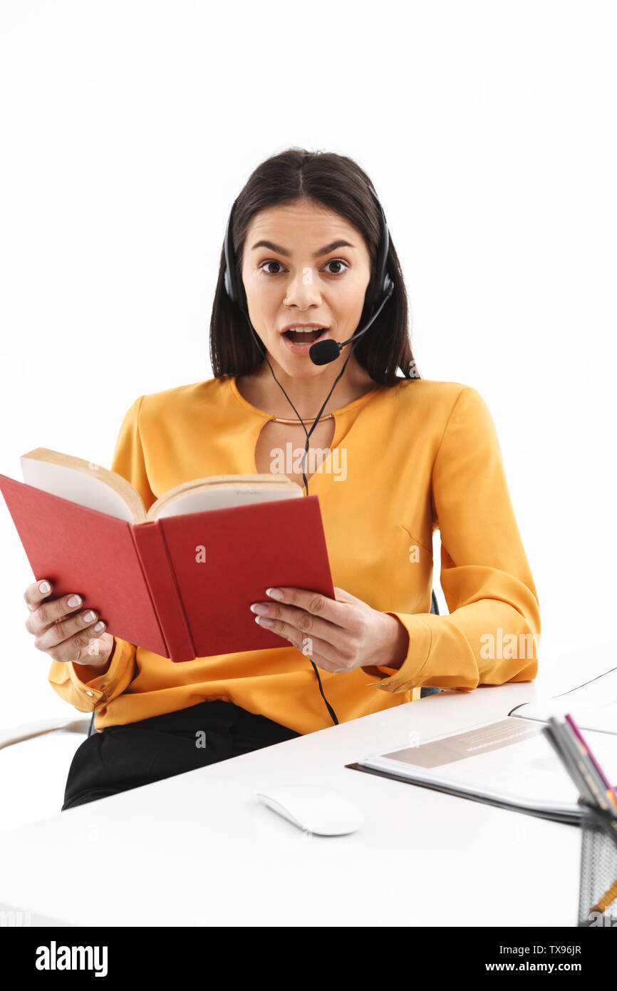 Woman microphone book hi-res stock photography and images - Alamy
