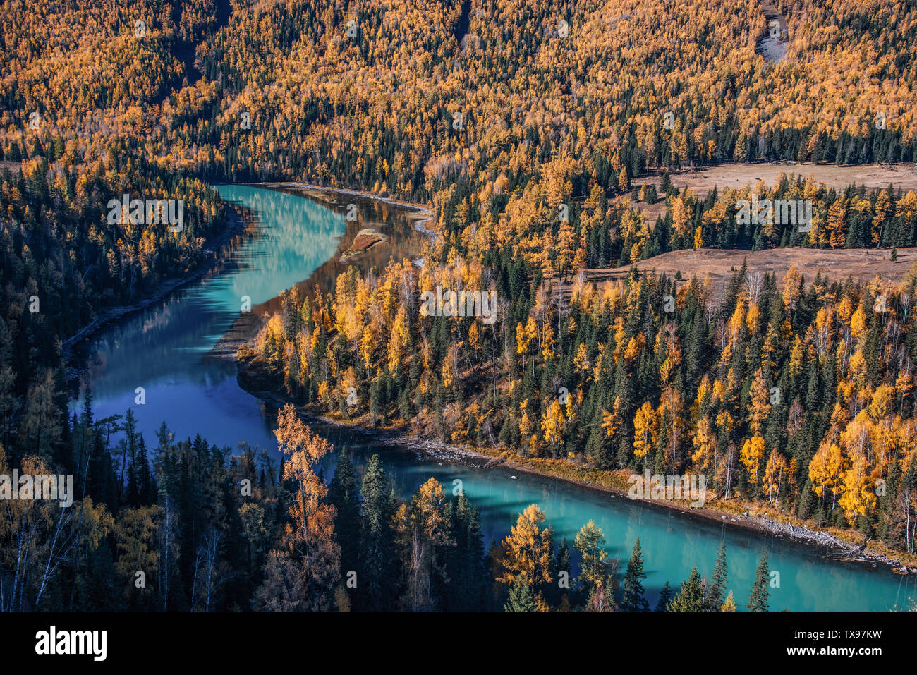 Natural Scenery of Kanas Lake, Xinjiang Stock Photo - Alamy
