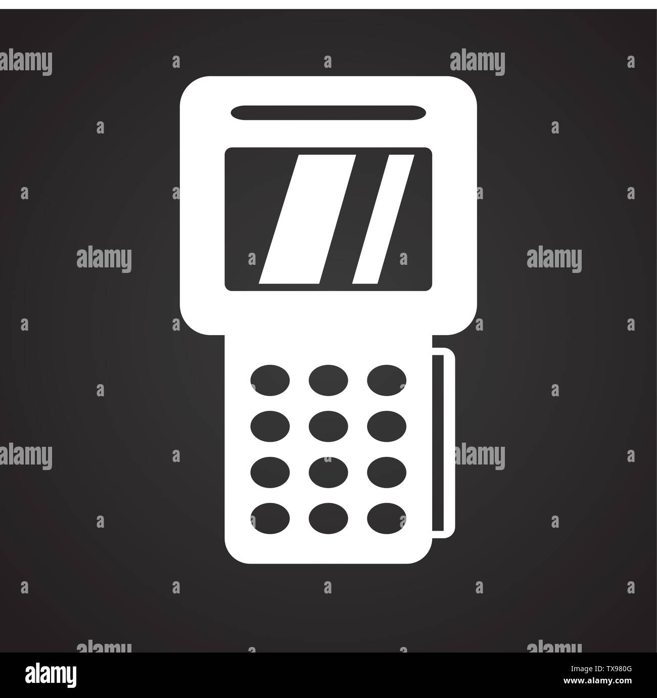 Pos terminal icon on background for graphic and web design. Simple ...