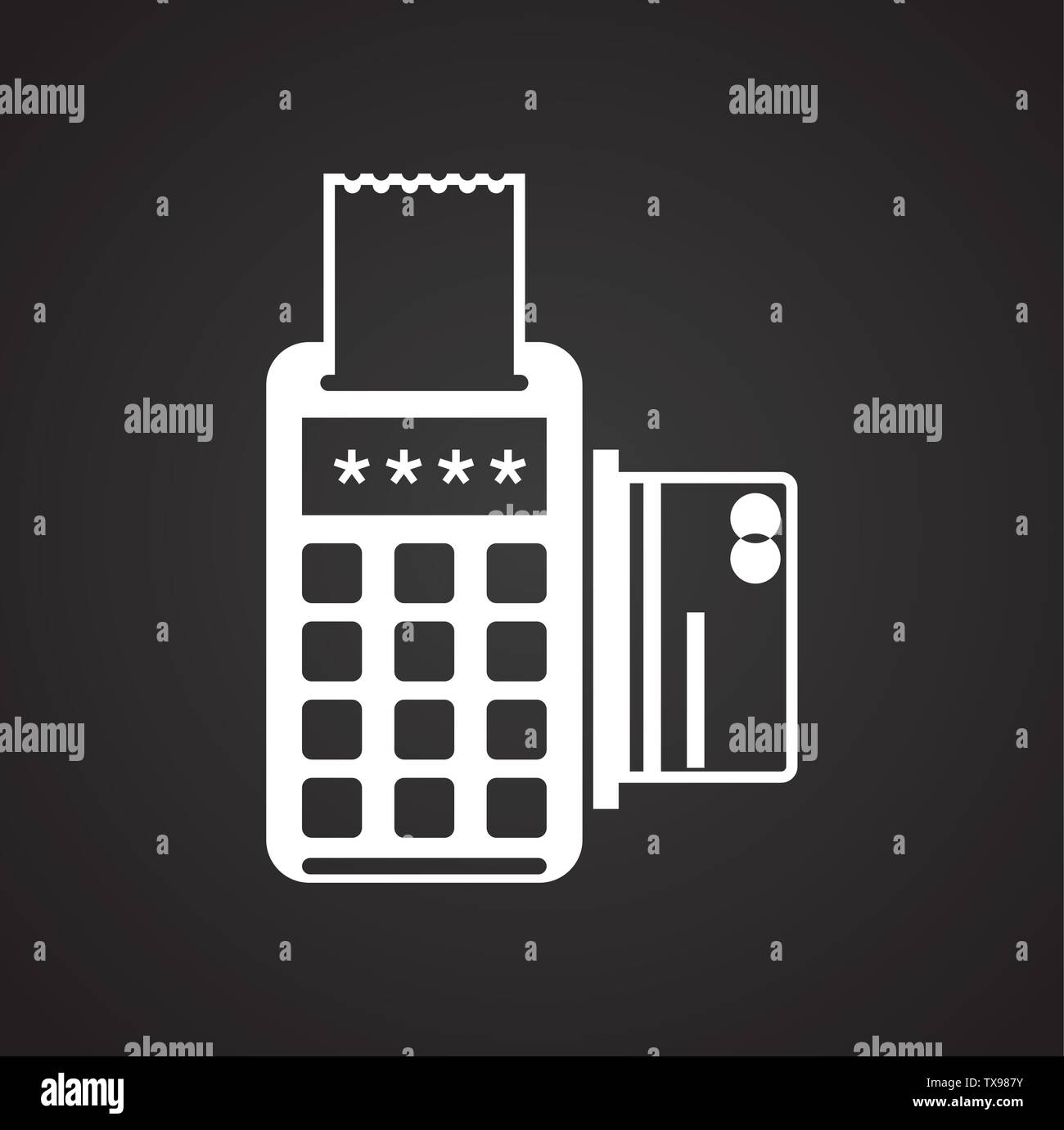 Pos terminal icon on background for graphic and web design. Simple ...