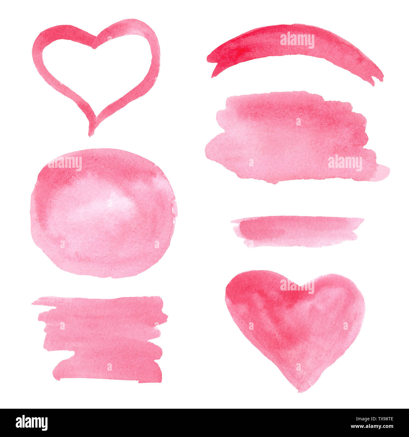 Watercolour freehand, abstract hand drawn illustration set. Hand drawn ...