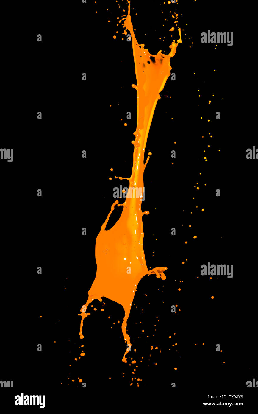 isolated orange water splash on background Stock Photo - Alamy