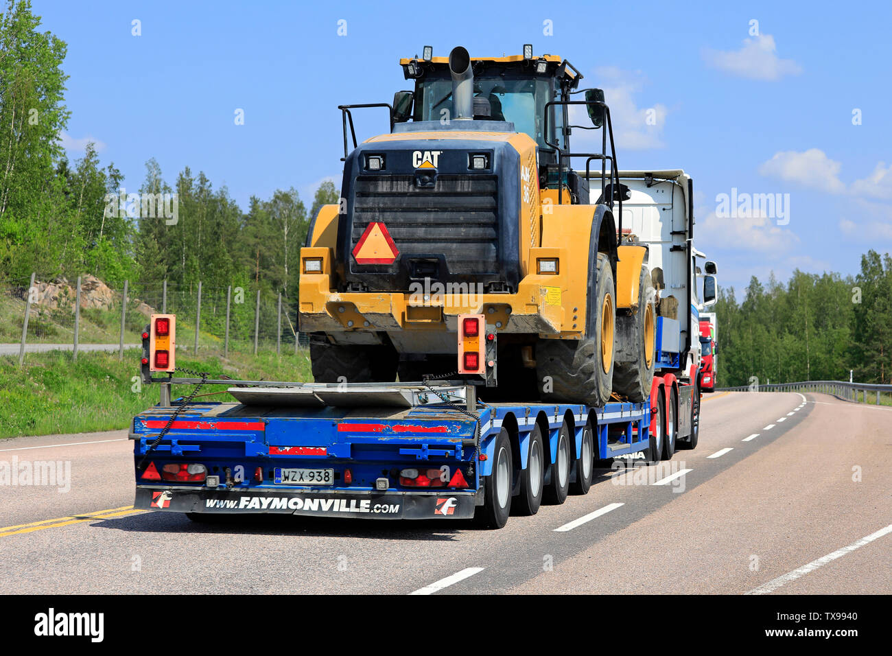 Lowboy trailer scania hi-res stock photography and images - Alamy