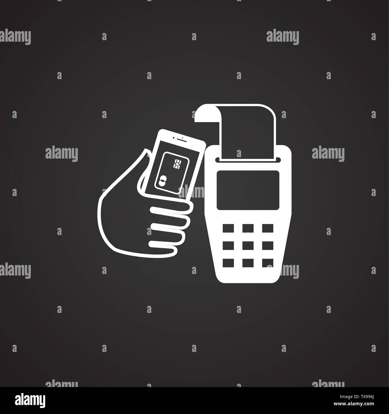 Pos terminal icon on background for graphic and web design. Simple ...