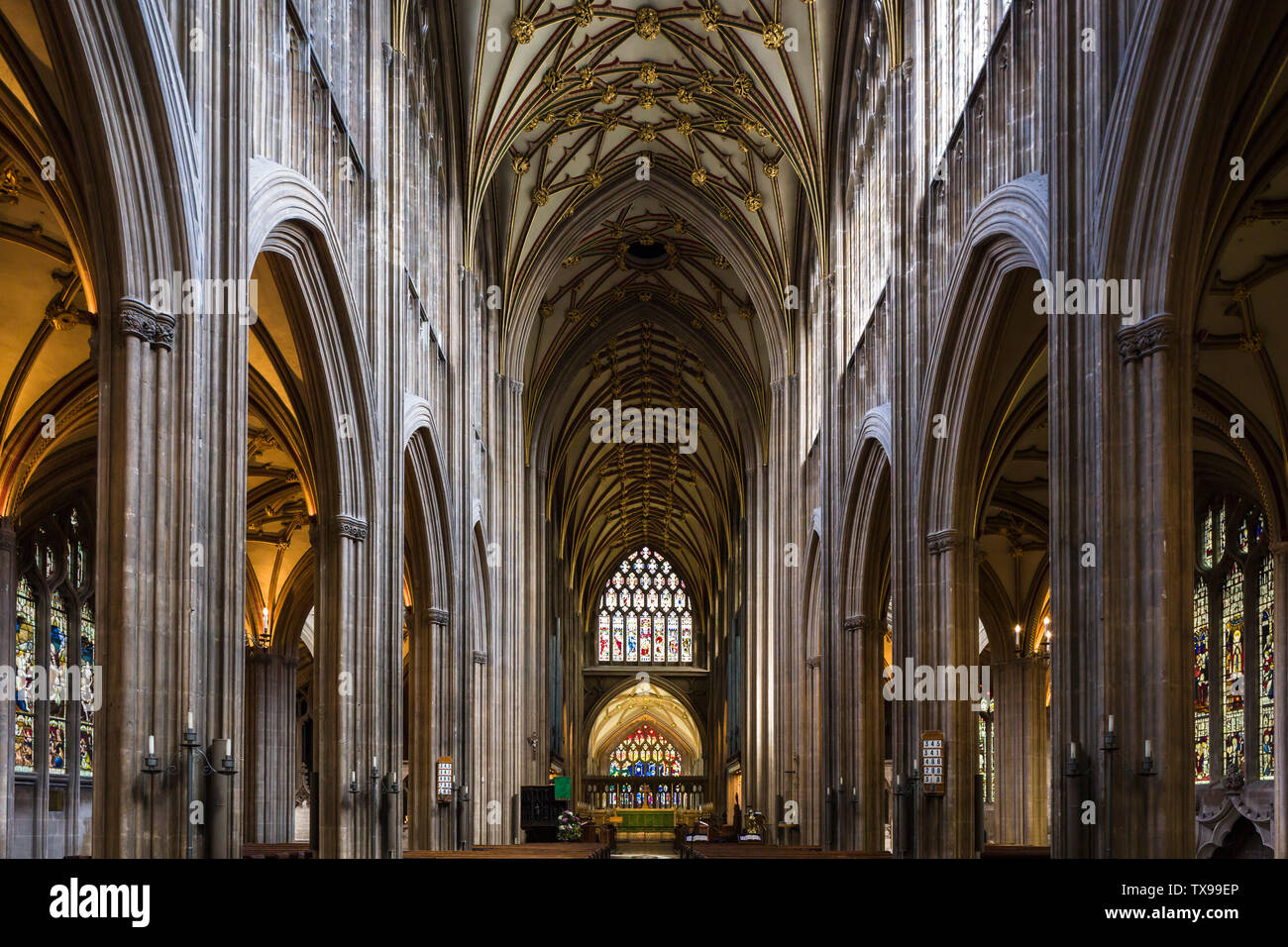 Interior of the Gothic Medieval Parish Church of St Mary Redcliffe ...