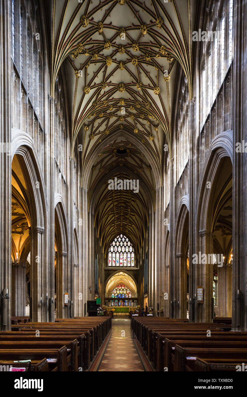 Interior of the Gothic Medieval Parish Church of St Mary Redcliffe ...
