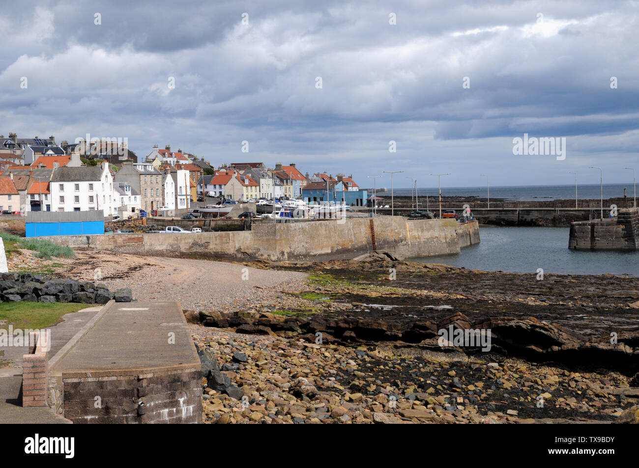 The Fife fishing village of Pittenweem viewed from the Coastal Path to ...