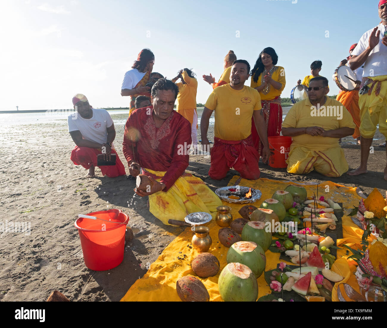 Prior to the the cleansing ritual of GANGA MAA POOSAI, a pujari ...