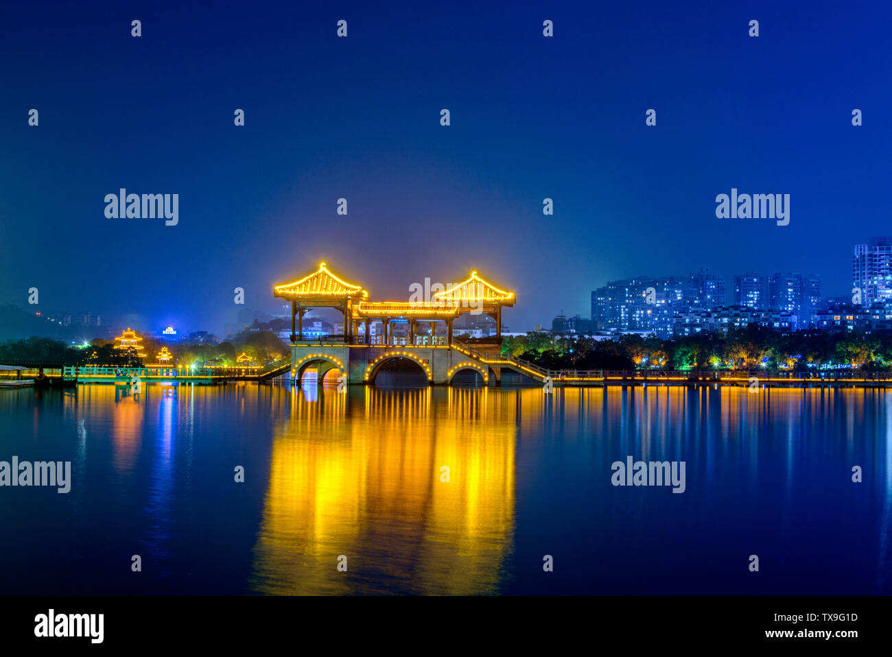 Night view of West Lake in Huizhou Stock Photo - Alamy