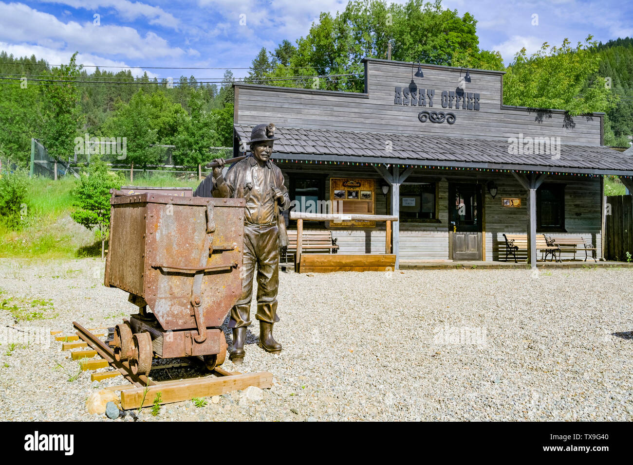 Coal Miner sculpture and replica Assay Office, Greenwood Museum ... Coal Miner sculpture and replica Assay Office, Greenwood Museum ...