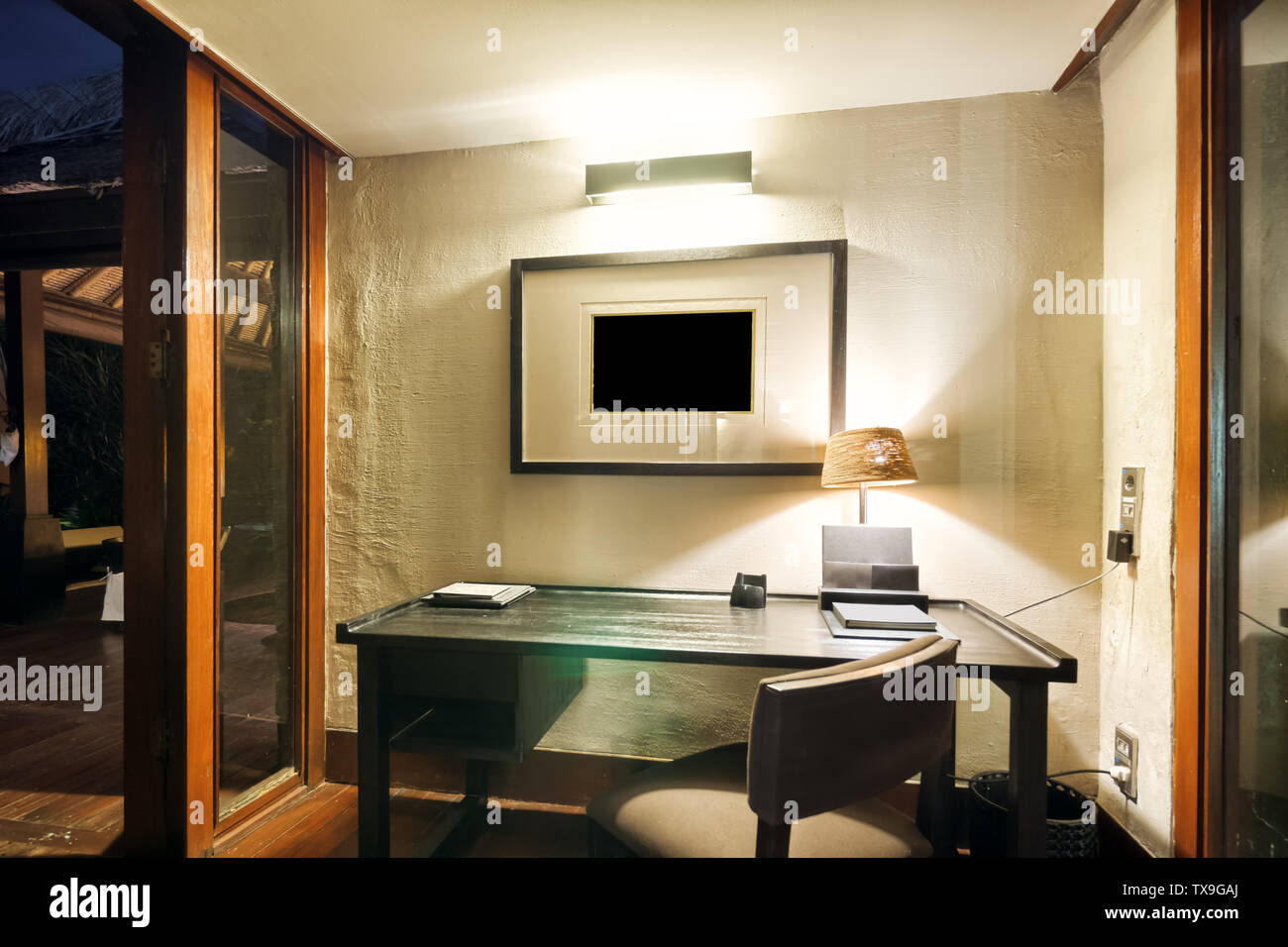 Bedroom with study table hi-res stock photography and images - Alamy
