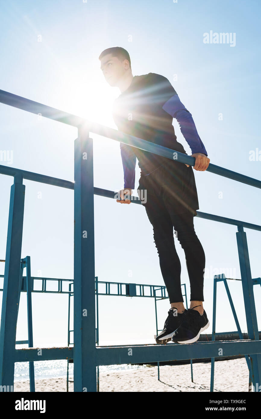 Gymnastic flip practice hi-res stock photography and images - Alamy