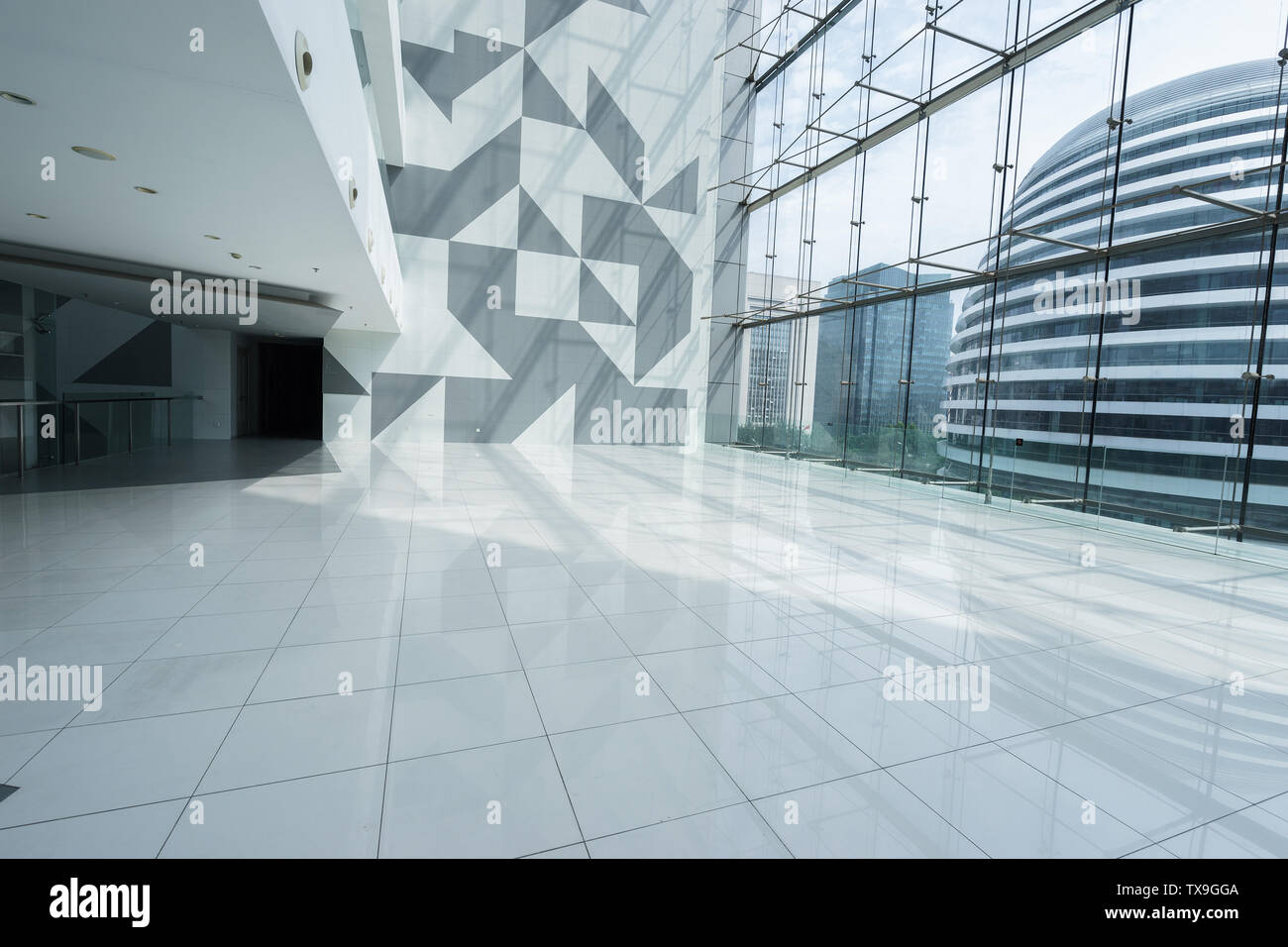 Modern building interior window glass Stock Photo - Alamy