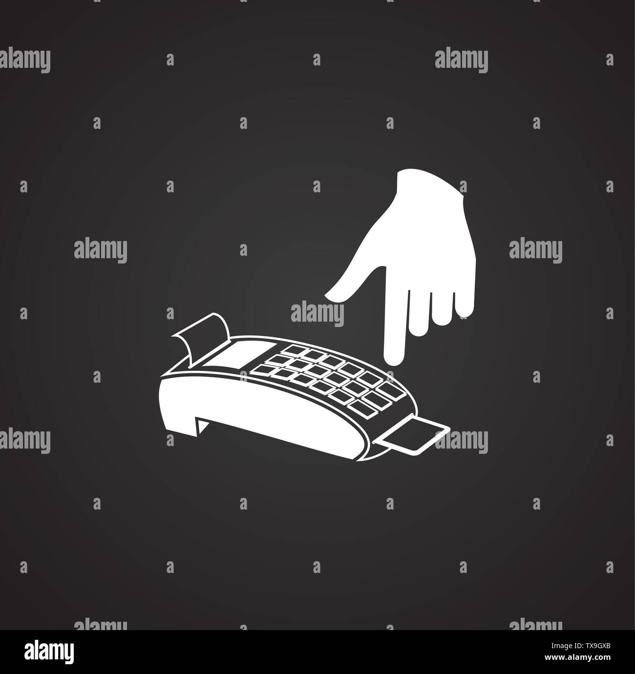 Pos terminal icon on background for graphic and web design. Simple ...