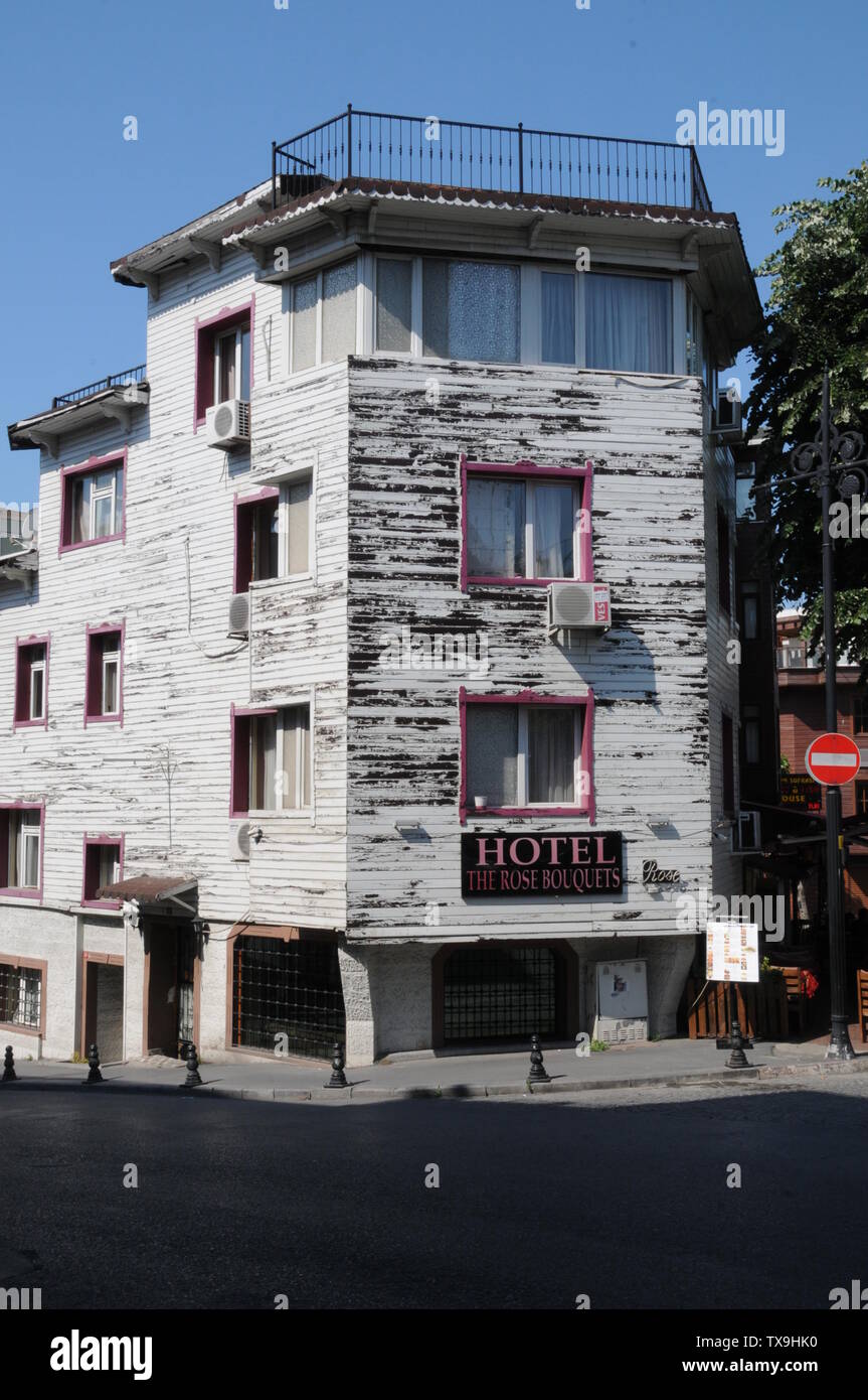 Traditional timber cladding on Ottoman building, Sultanahmet, Istanbul ...