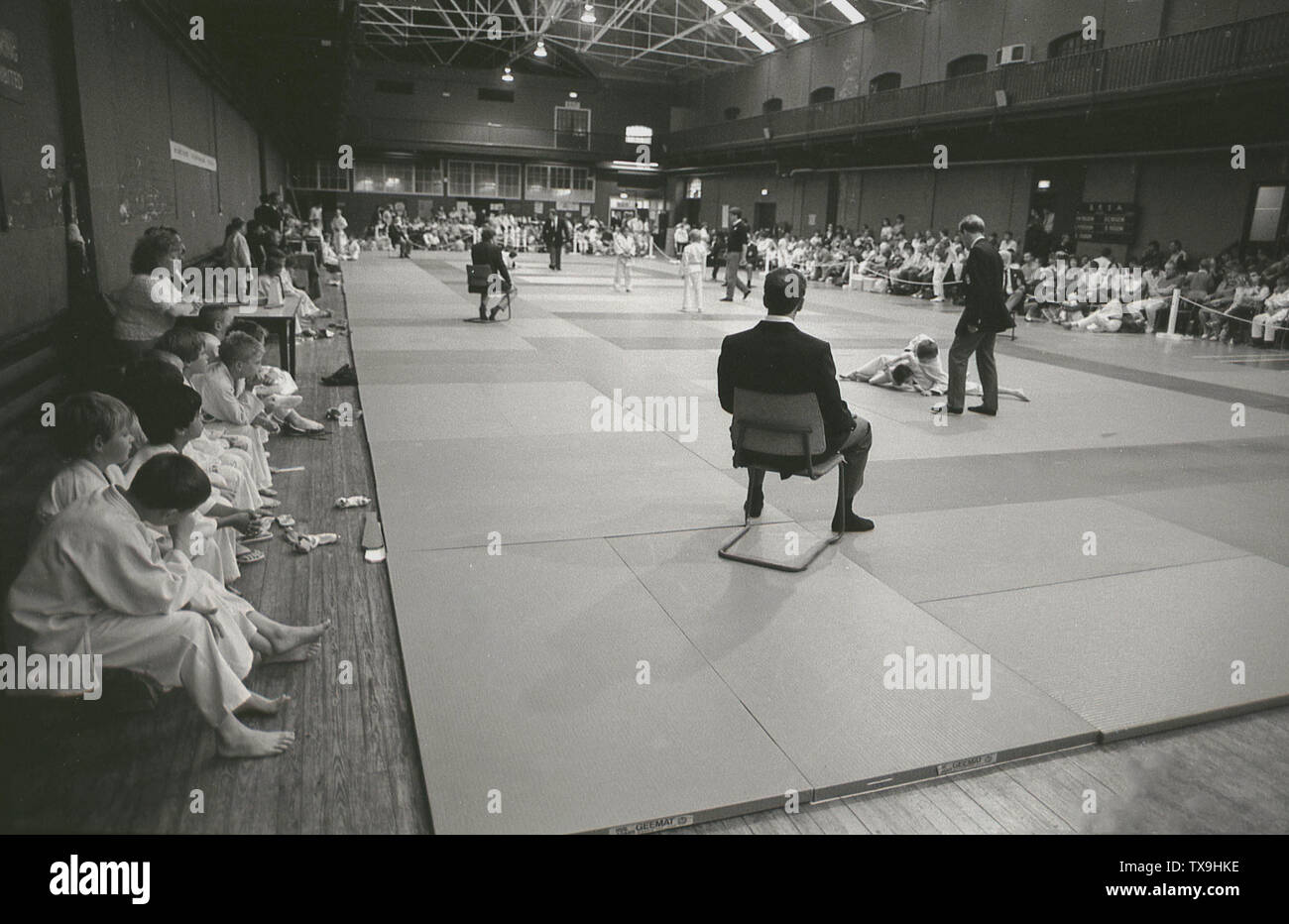 1980s Historical Young Boys Competing At A Judo Event England UK 1980s-historical-young-boys-competing-at-a-judo-event-england-uk