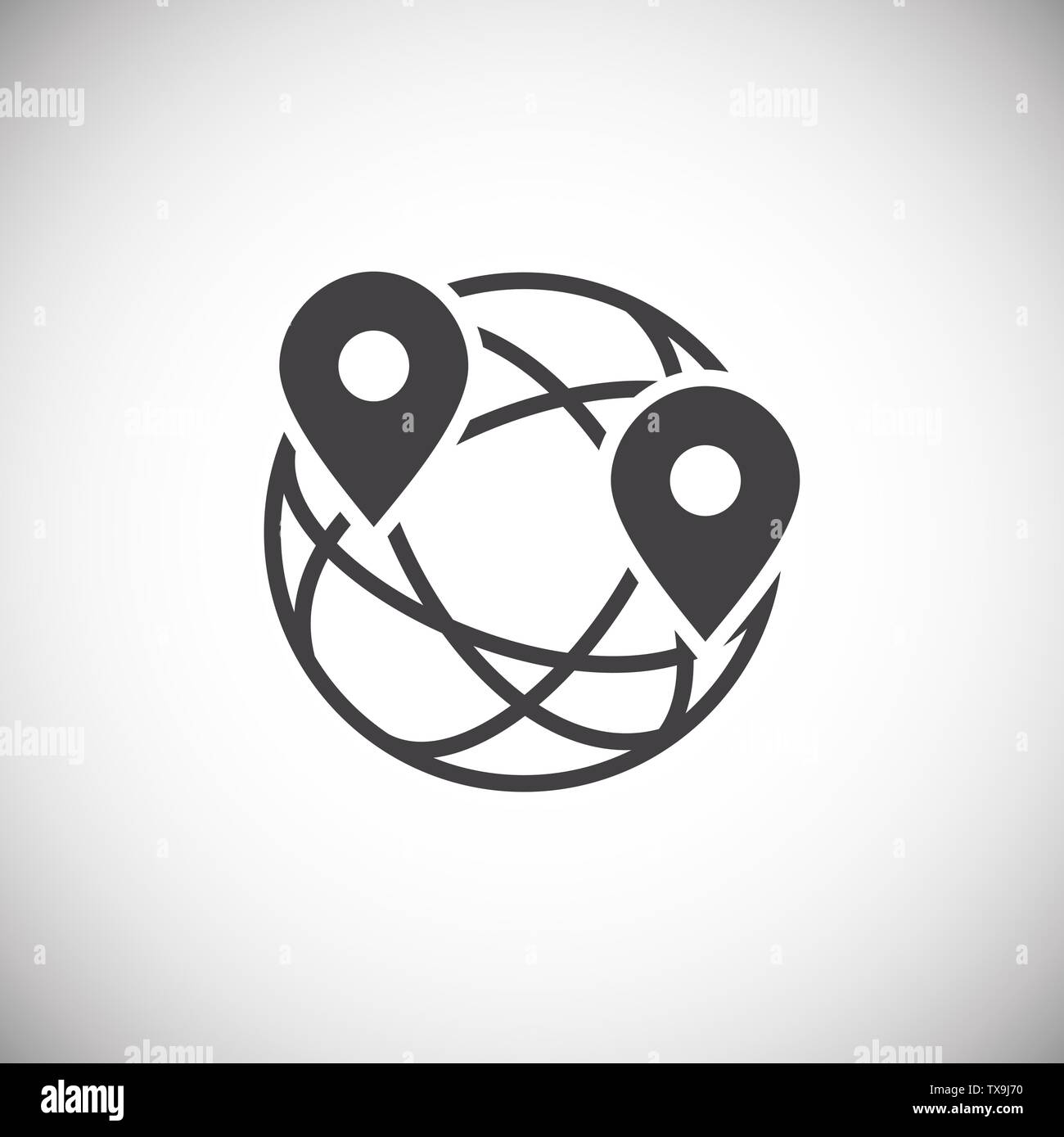 Geolocation related icon on background for graphic and web design ...