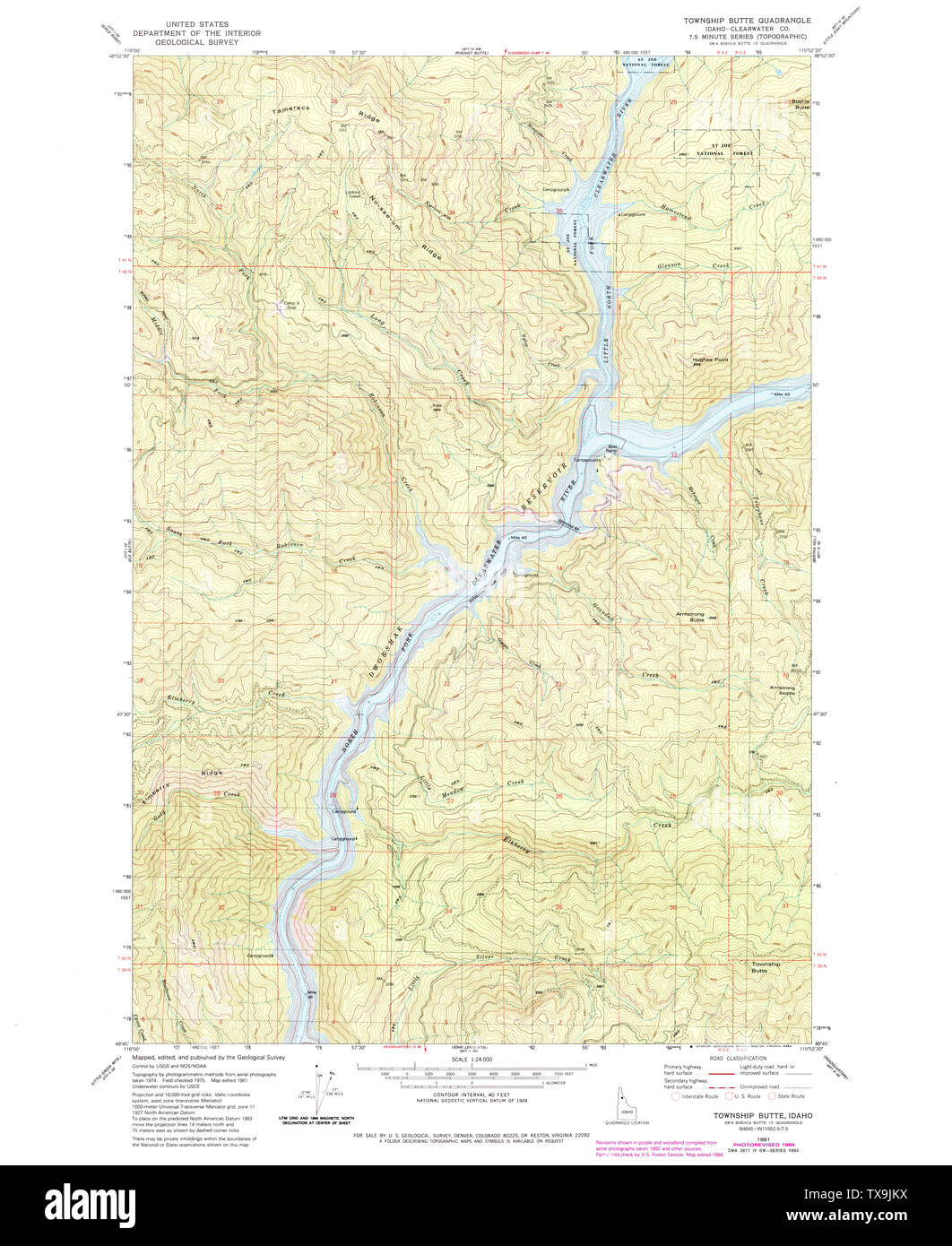 USGS TOPO Map Idaho ID Township Butte 238531 1981 24000 Restoration ...